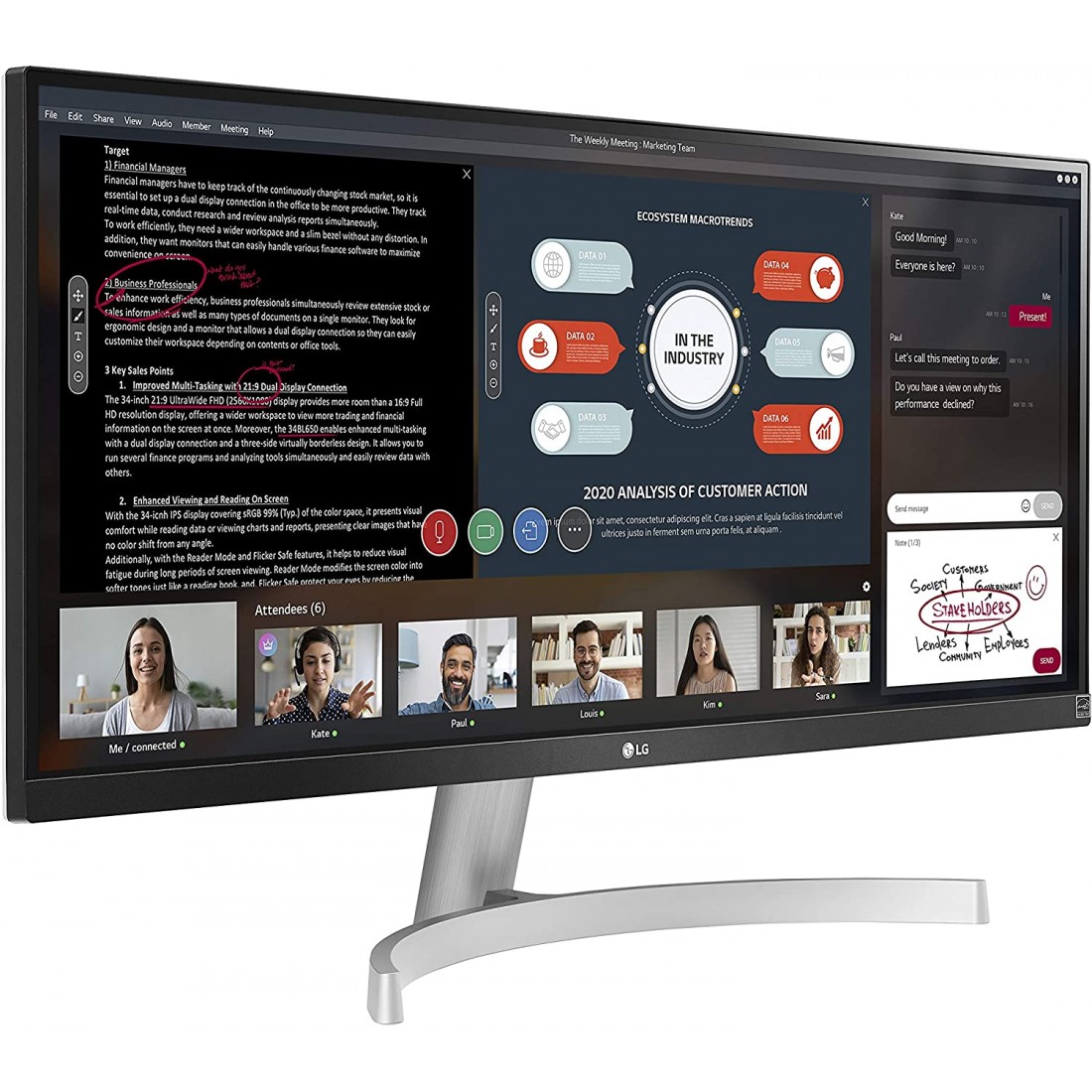 LG 29WN600-W 29 inch 21:9 UltraWide WFHD IPS HDR10 Monitor with ...